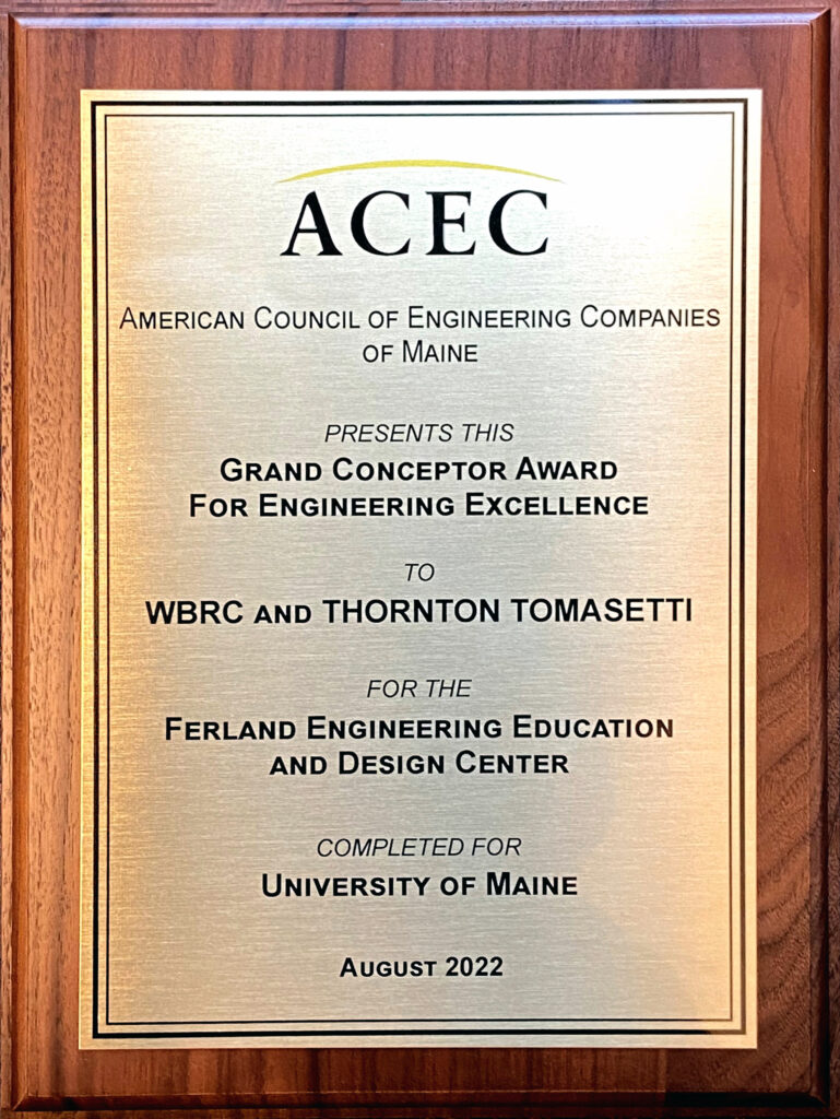 WBRC and Thornton Tomasetti Win ACEC Maine Grand Conceptor Award